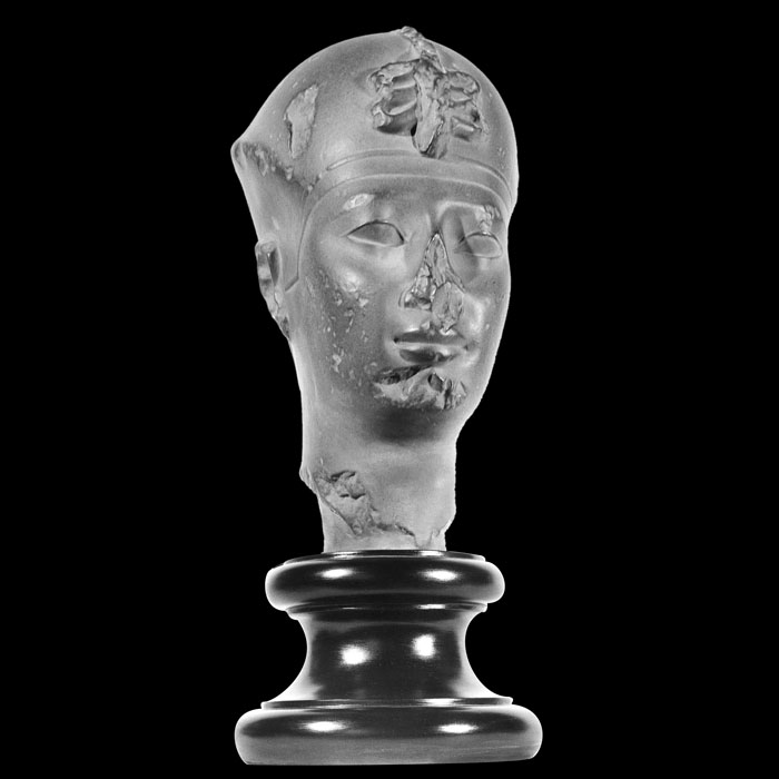 Reproduction of statue: Head of a king, identified as the Pharaoh Apries